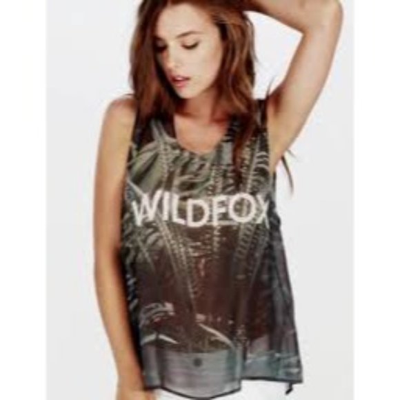 Wildfox | Tops | Wildfox Tropical Sheer Tank Top Vacation Summer Swim ...